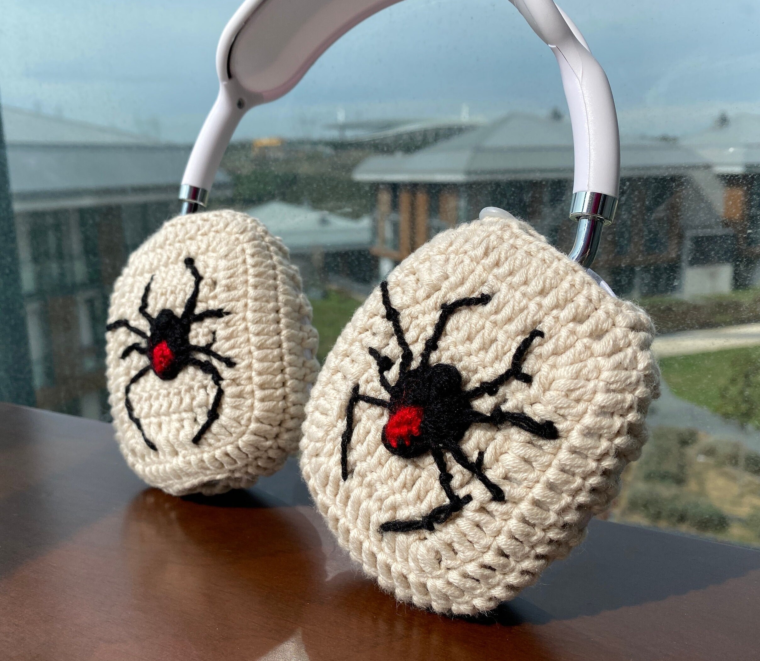 Spider Crochet Airpods Max Case, 100% Handmade Spider Pattern Airpods ...