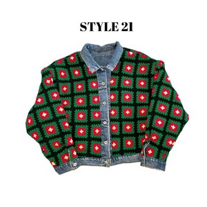 Crochet Denim Jacket, Reversible Jean Jacket for Mens Women, Handmade ...