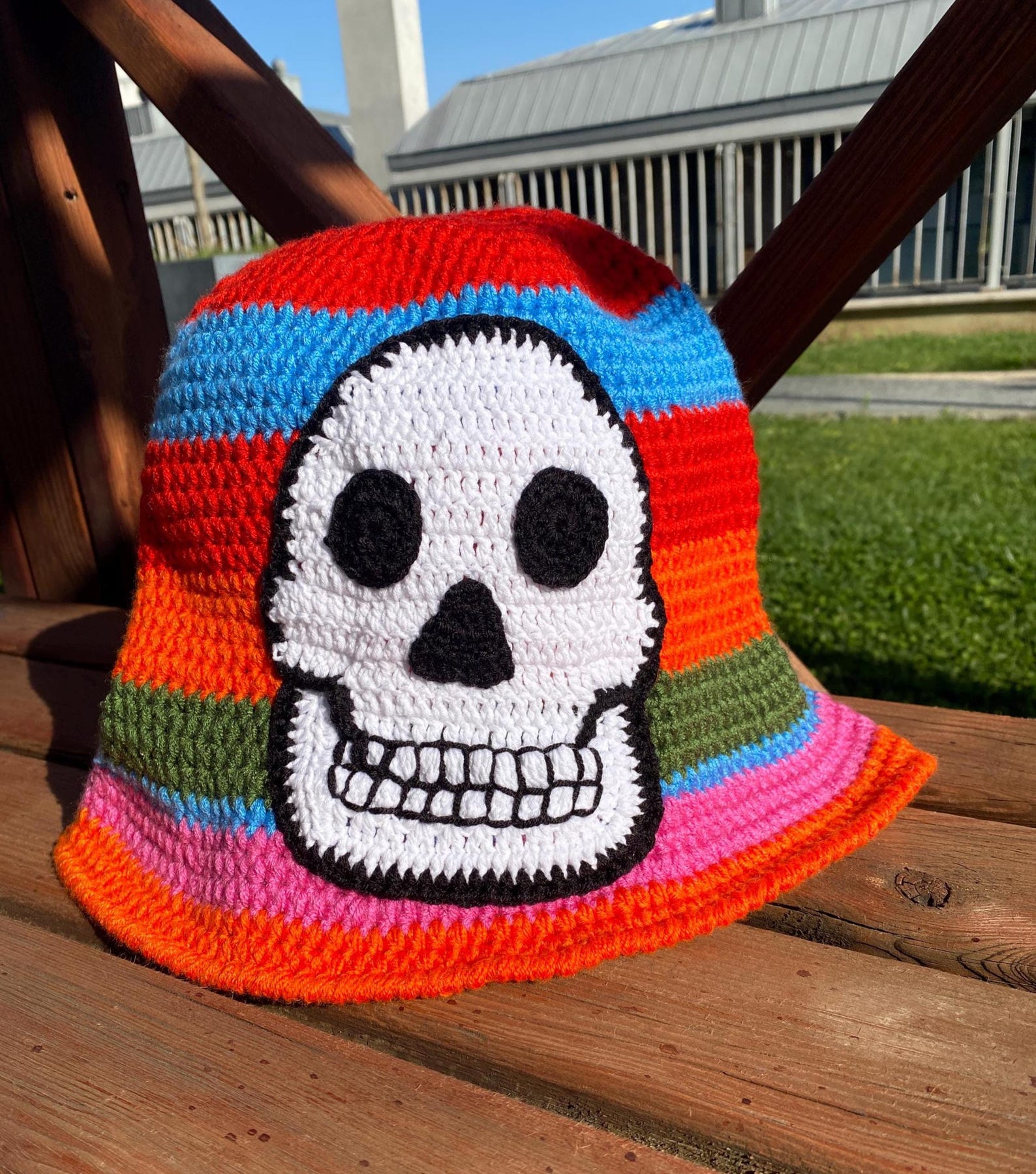 Rainbow Skull Bucket Hats for Men, Colorful Rave Festival Outfit, Skull ...