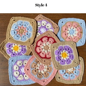 Set of Crocheted Granny Squares, African Violet Finished Granny Square ...