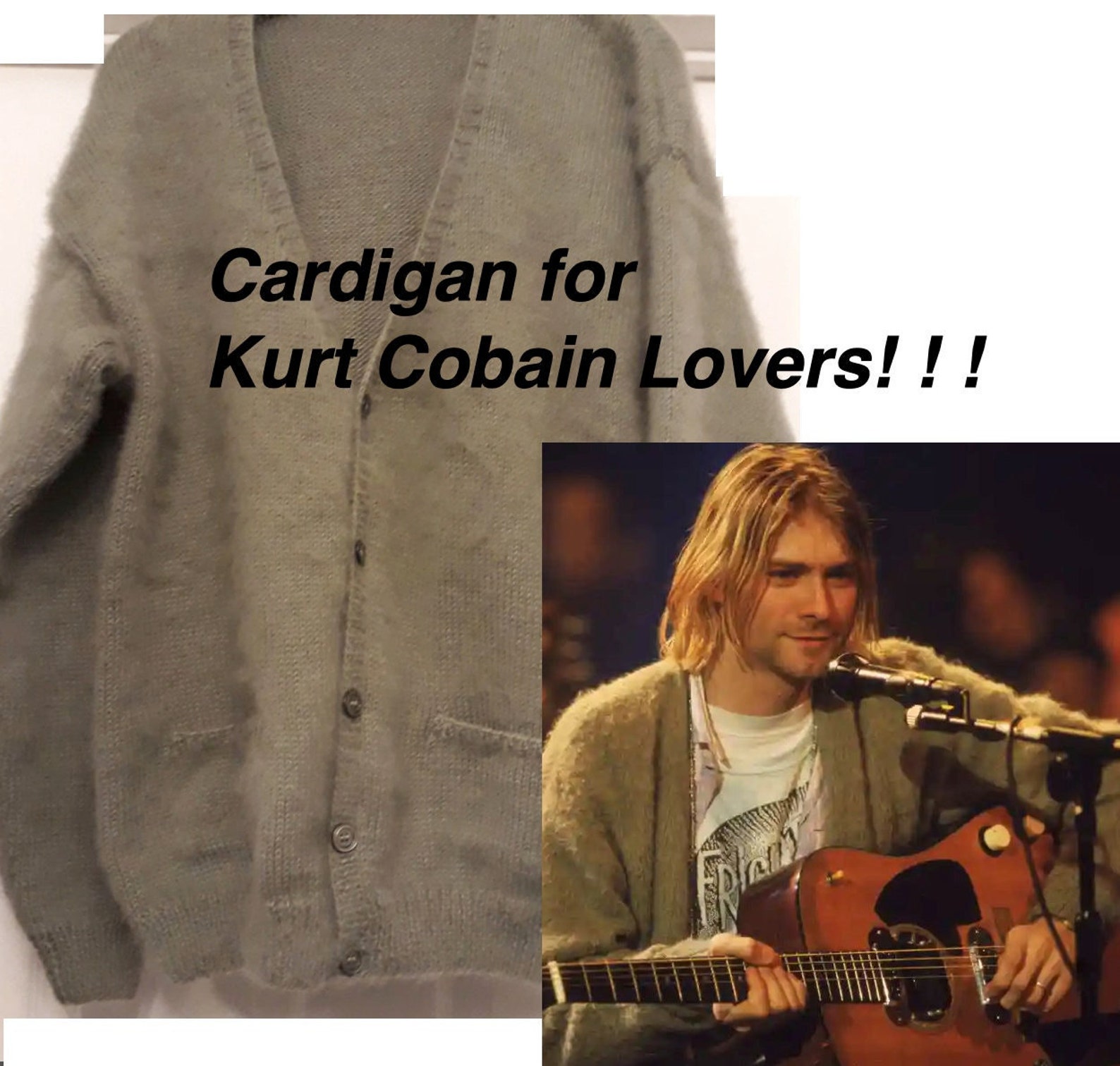 Kurt Cobain MTV Cardigan Cardigan Similar to Kurt Cobain MTV - Etsy