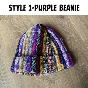 Scrap Beanies,one of A Kind Unisex Crochet Scrapped Yarn Beanie ...