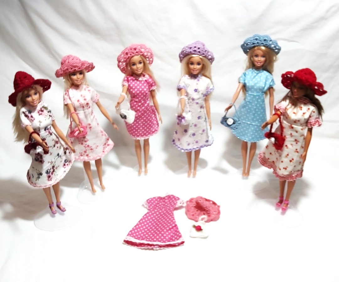 Sewn Summer Barbie Dresses With Hat and Purse - Etsy