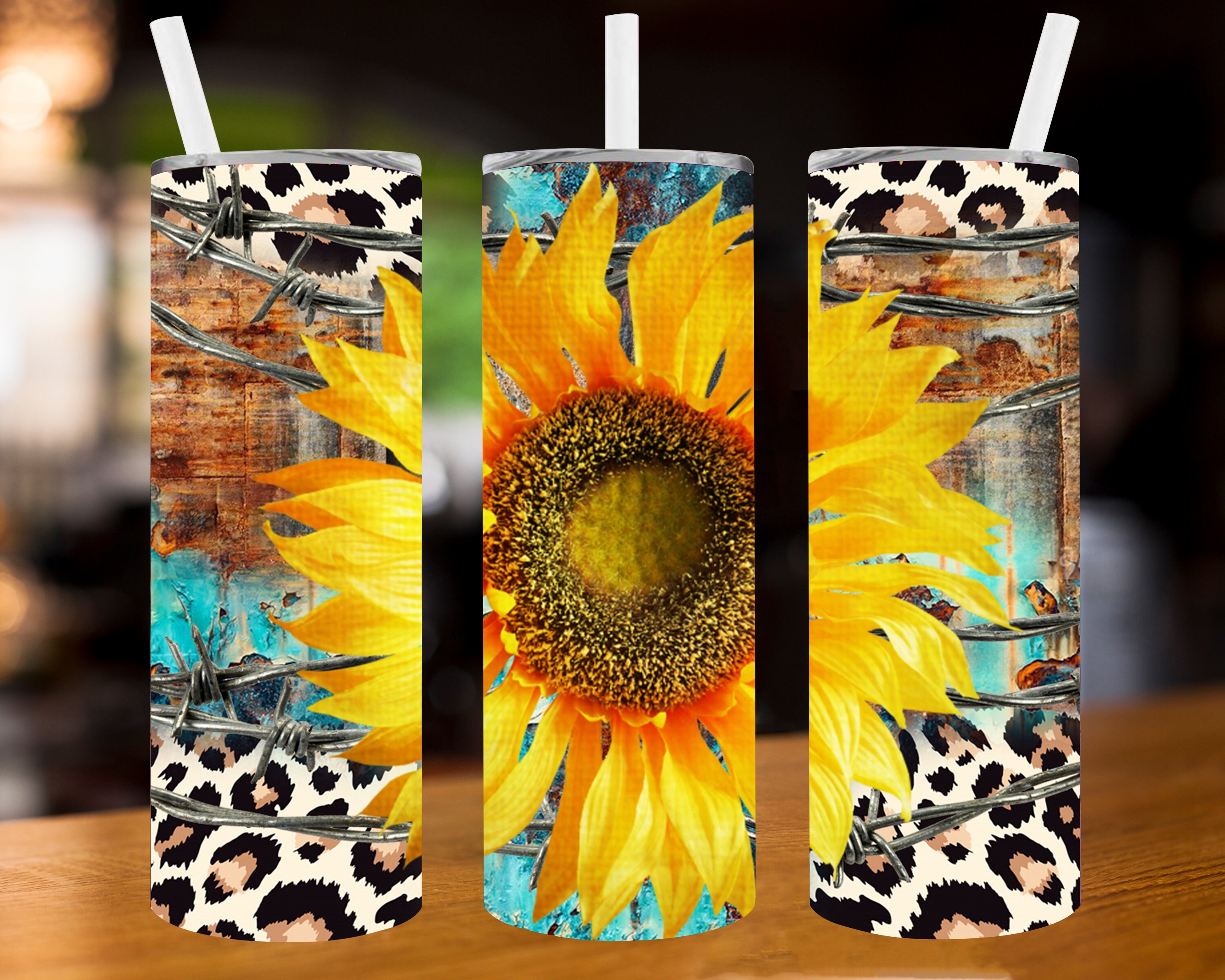 Sunflower Tumbler Png 20oz Skinny Tumbler Sublimation Designs Etsy