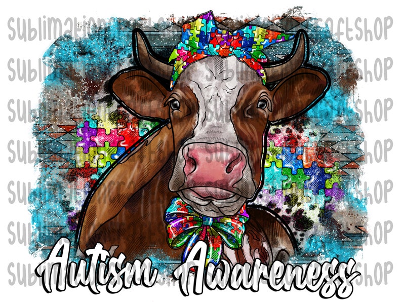 Autism Awareness Autism PNG Cow PNG Autism Design Autism - Etsy