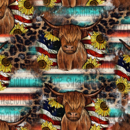 SEAMLESS Pattern Aztec Cowhide Western Digital Fabric Design - Etsy