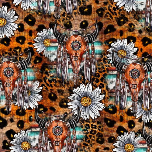 SEAMLESS Pattern Cowhide Western Digital Fabric Design Cow - Etsy