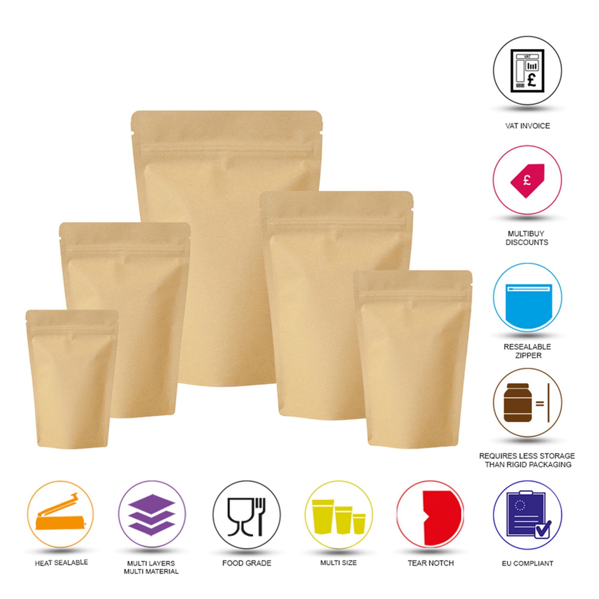 Heat sealable zip lock bags store