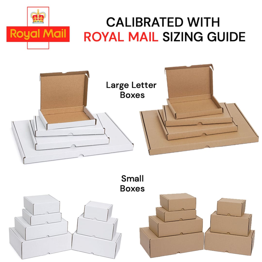 Royal Mail Cardboard Shipping Boxes: Small Parcel & Large Letter - Etsy