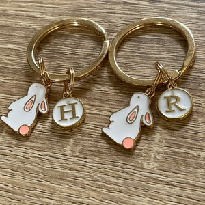 PERSONALISED BUNNY KEYRING/ Rabbit Keychain/ Token Gift/ Easter Gift ...