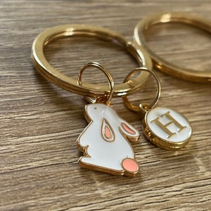PERSONALISED BUNNY KEYRING/ Rabbit Keychain/ Token Gift/ Easter Gift ...
