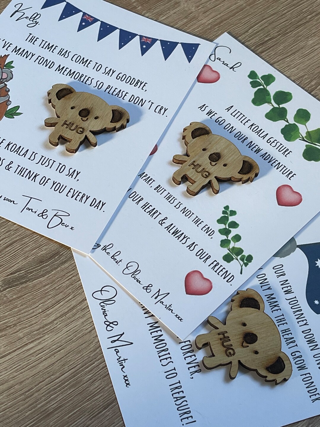 SAYING GOODBYE CARD/ Koala Keepsake Pocket Hug/ Emigrating Gift ...