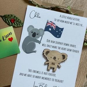 SAYING GOODBYE CARD/ Koala Keepsake Pocket Hug/ Emigrating Gift ...