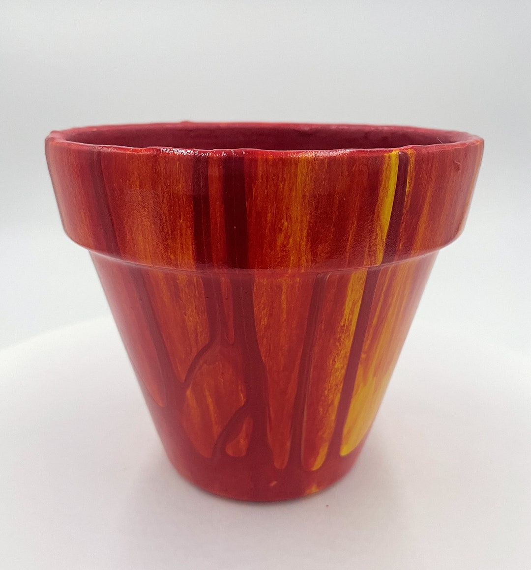 Colorful Hand-painted Clay Pot for House Plants, Herbs, Flowers ...