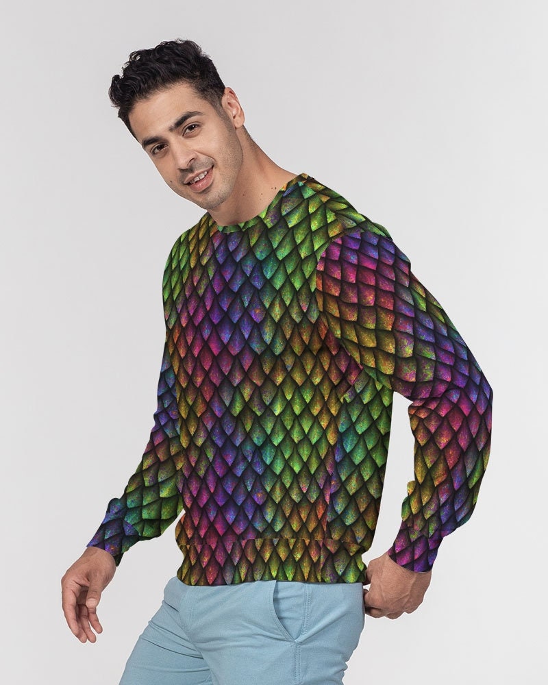 Rainbow Dragon Scale Print Crewneck Sweatshirt Dragon Skin Sweatshirt ...