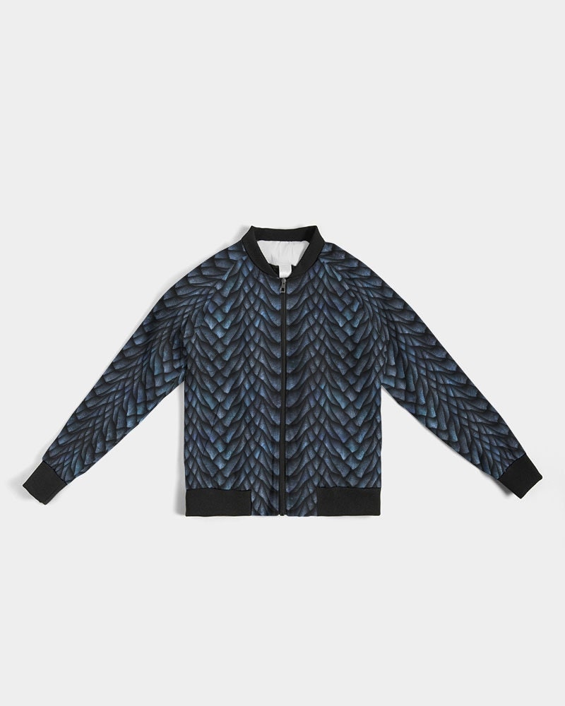 Blue Dragon Scale Print Bomber Jacket Dragon Scale Armor Jacket Dragon ...