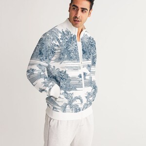 Tiger Print Toile Track Jacket Blue Toile Jacket | Etsy