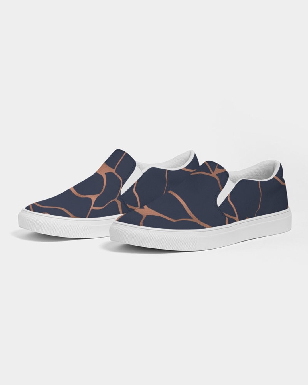 Kintsugi Art Slip-on Canvas Shoes Navy - Etsy