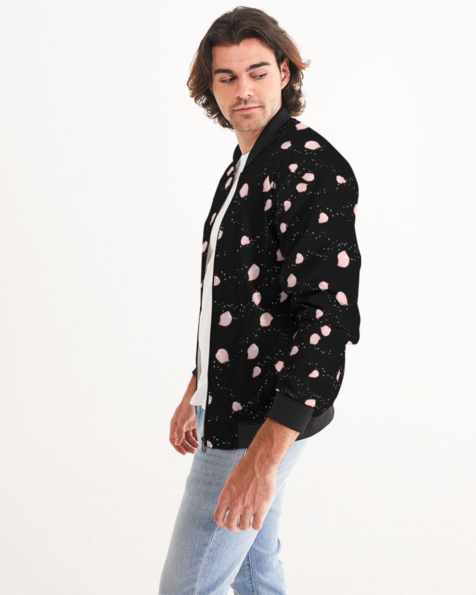 Cherry Blossom Petals Bomber Jacket Spring Blossom Flowers Jacket ...