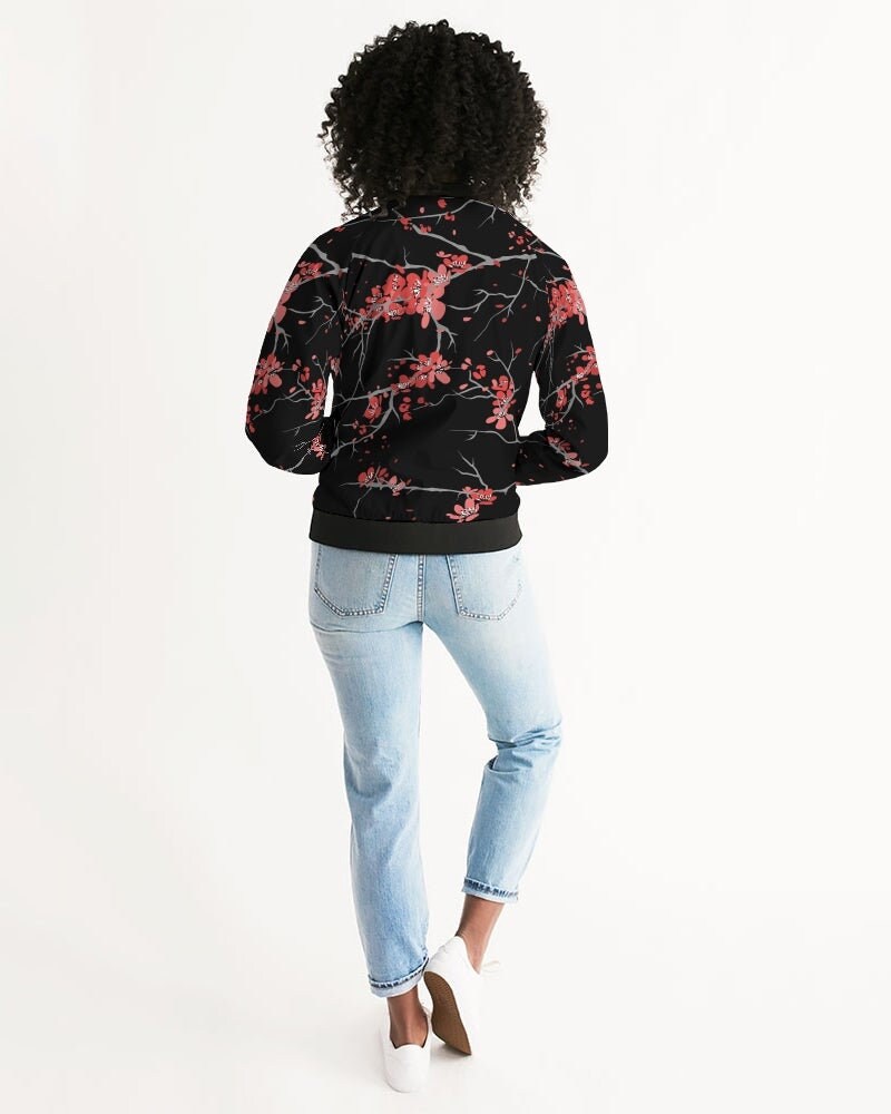Cherry Blossom Sukajan Jacket, Japanese Floral Bomber, Sakura Flower ...