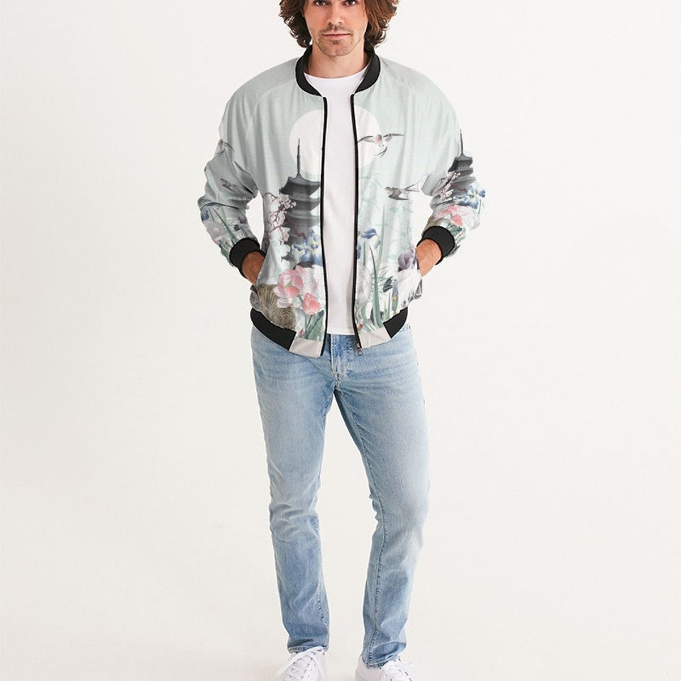 Japanese Style Landscape Bomber Jacket Beautiful Japanese Motif Jacket ...