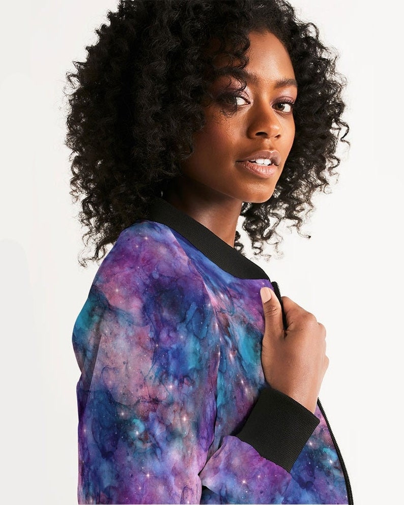 Galaxy Tie Dye Bomber Jacket Reflective Galaxy Print Jacket - Etsy