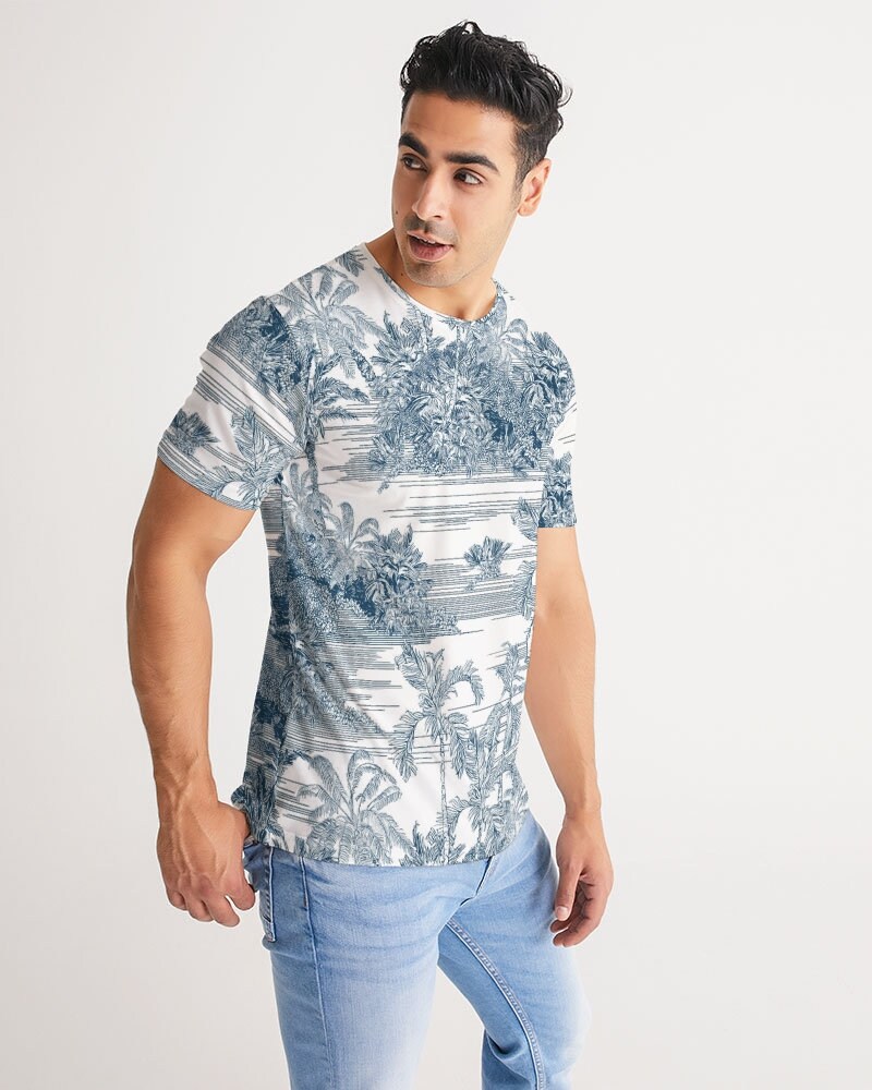 Toile De Jouy Shirt, Blue Toile T-shirt, Tiger Print Tee, Chinoiserie ...