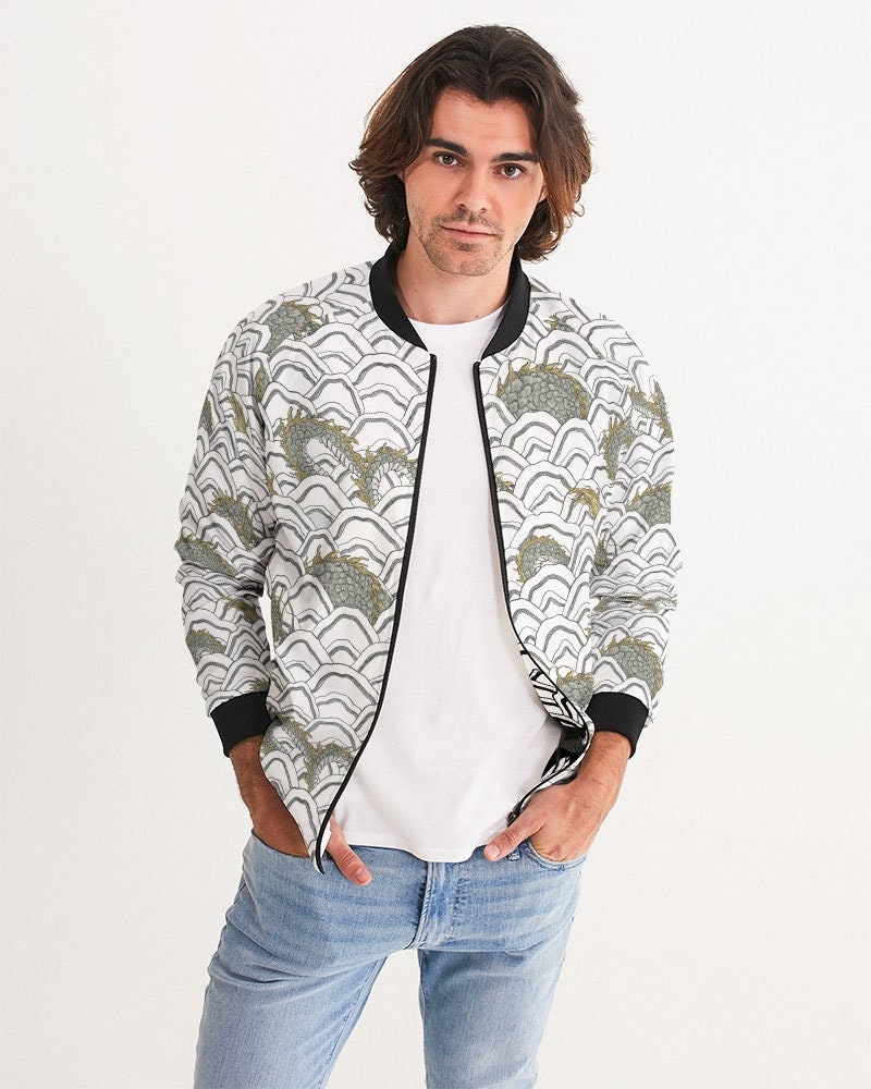 Serpent Dragon Scale Bomber Jacket, Dragon Scale Print Coat, Dragon ...