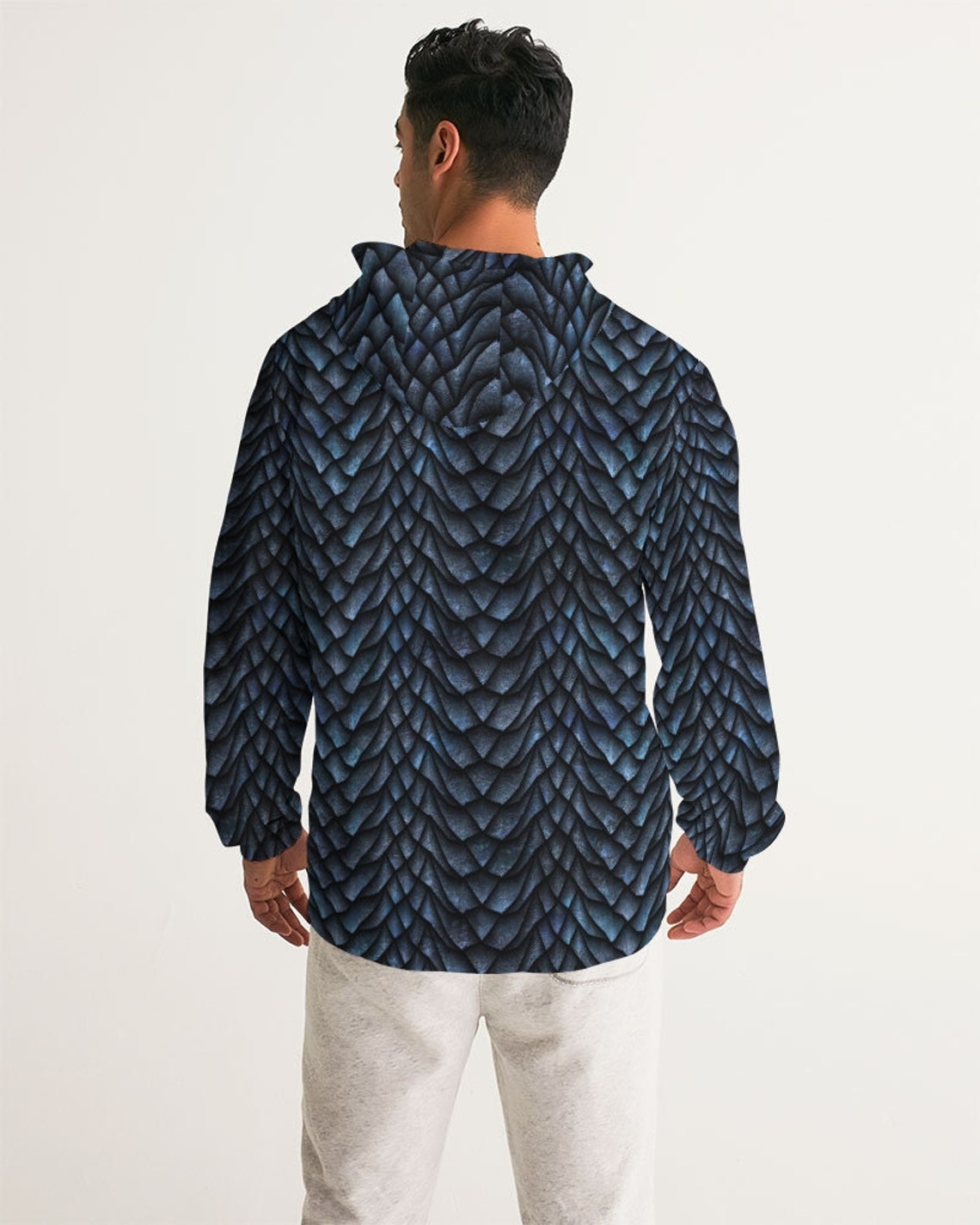 Blue Dragon Scale Print Windbreaker Jacket Dragon Skin - Etsy