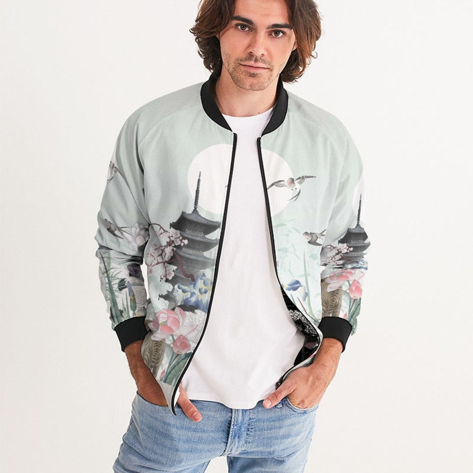 Japanese Style Landscape Bomber Jacket Beautiful Japanese Motif Jacket ...