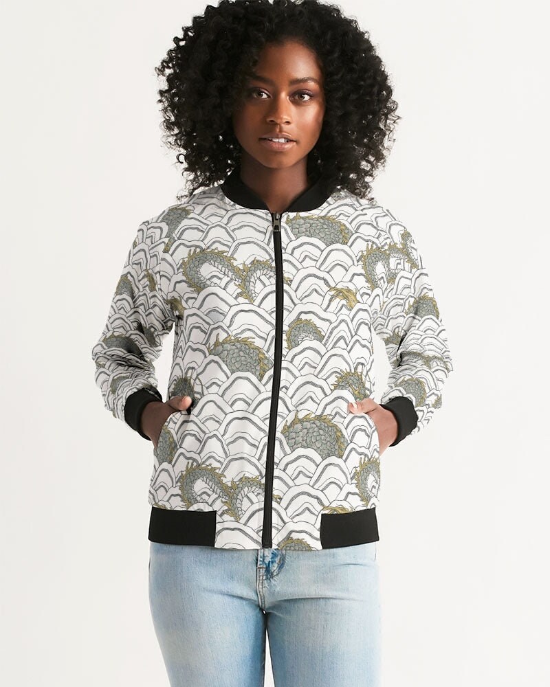 Serpent Dragon Scale Bomber Jacket, Dragon Scale Print Coat, Dragon ...