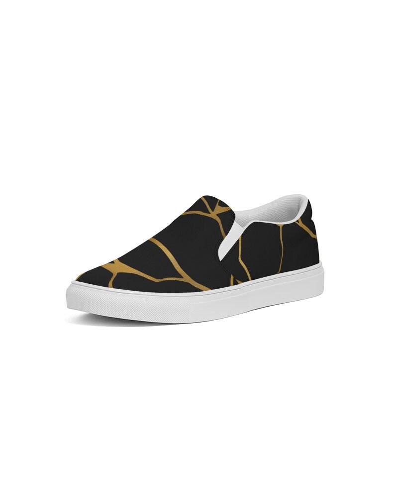 Kintsugi Art Slip-on Canvas Shoes Black - Etsy