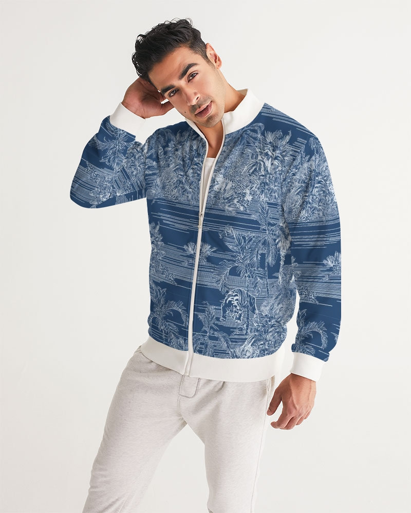 Tiger Print Toile Track Jacket • Blue Toile Jacket • Chinoiserie Jacket ...