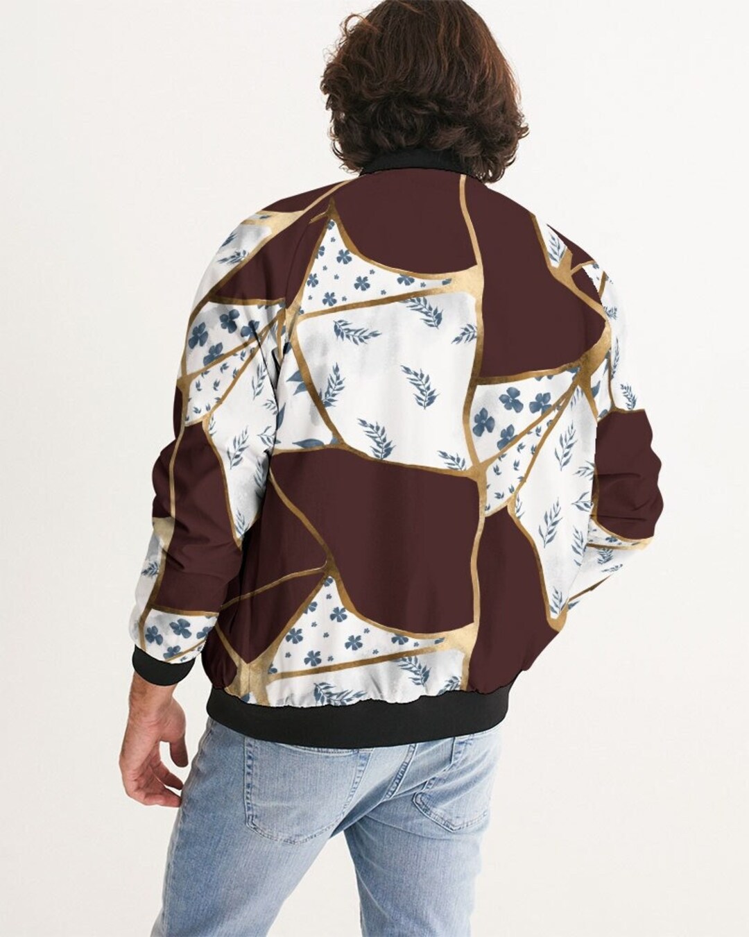 Unique Kintsugi Patchwork Bomber Jacket, Japanese Ceramics Inspired ...