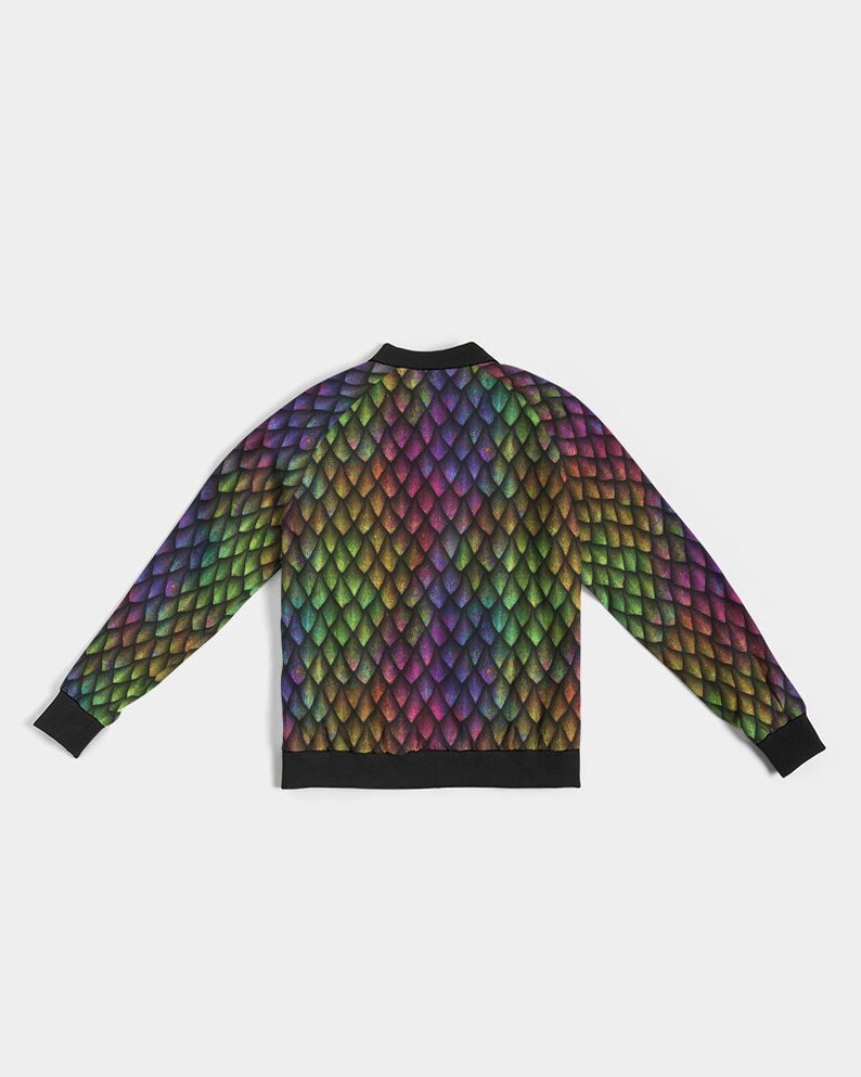 Rainbow Dragon Scale Print Bomber Jacket Dragon Scale Armor Jacket ...
