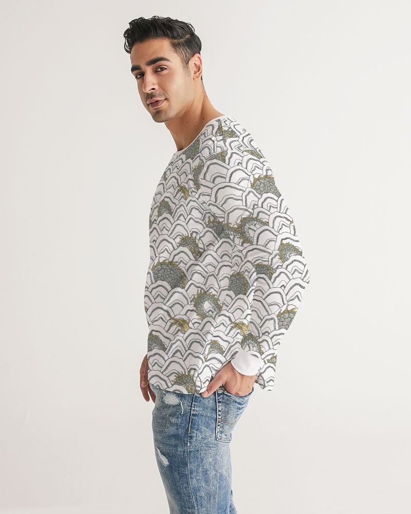 Serpent Dragon Scale Long Sleeve Tee, Dragon Scale Print Shirt, Dragon ...