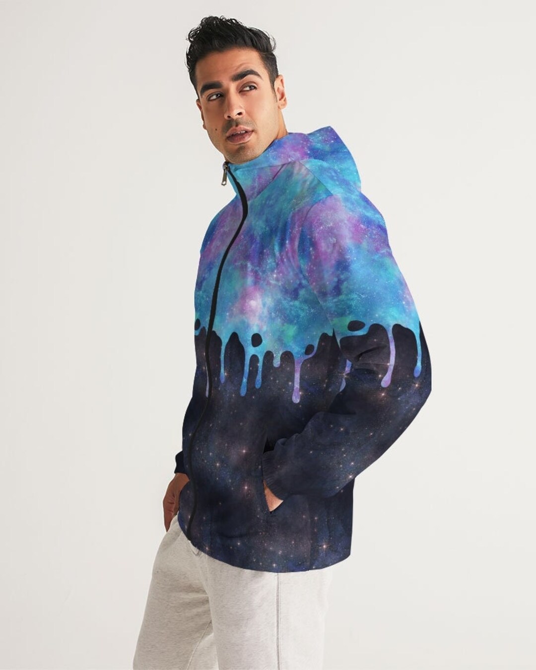 Dripping Space Windbreaker, Galaxy Painted Jacket, Colorful Universe ...
