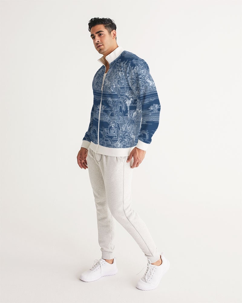 Tiger Print Toile Track Jacket • Blue Toile Jacket • Chinoiserie Jacket ...