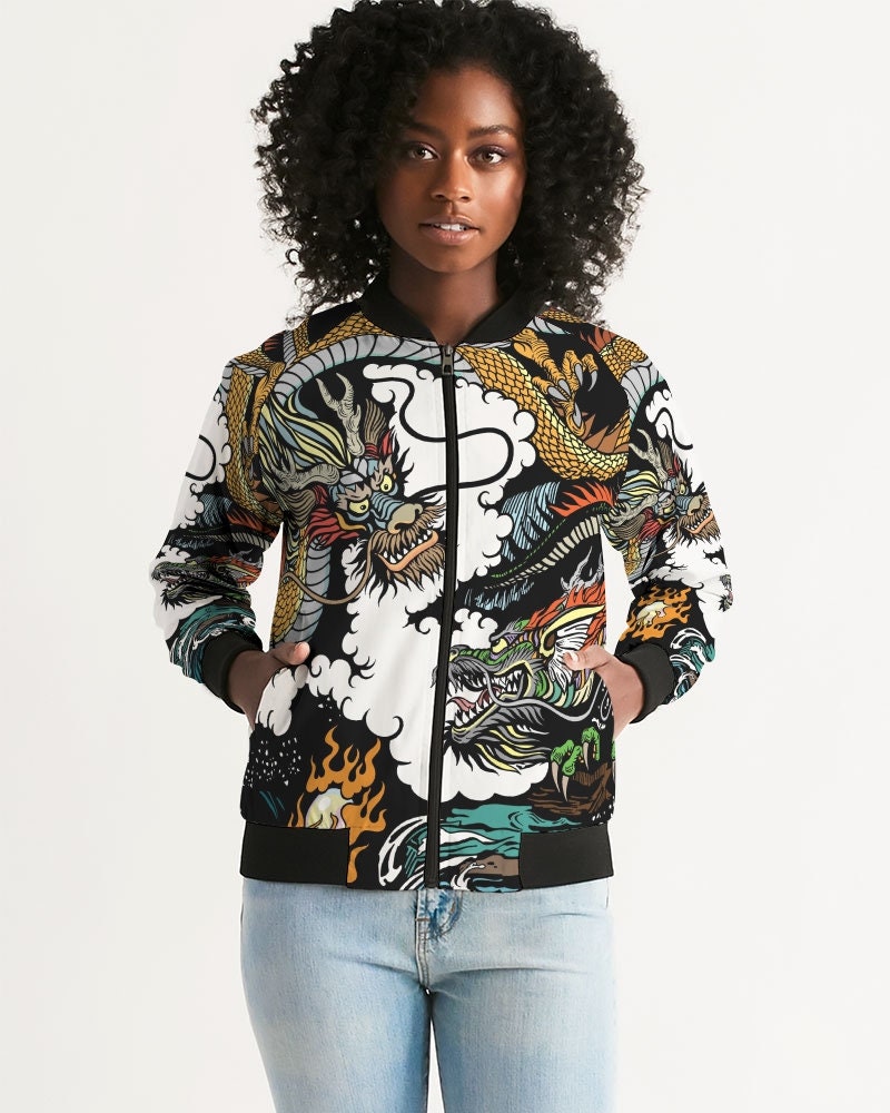 Japanese Dragon Sukajan Jacket, Serpent Dragon Print Jacket, Epic ...