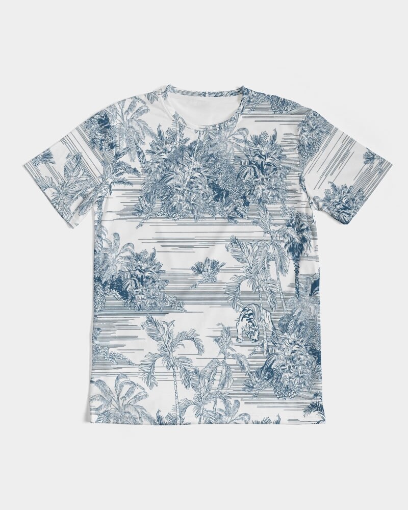 Toile De Jouy Shirt, Blue Toile T-shirt, Tiger Print Tee, Chinoiserie ...