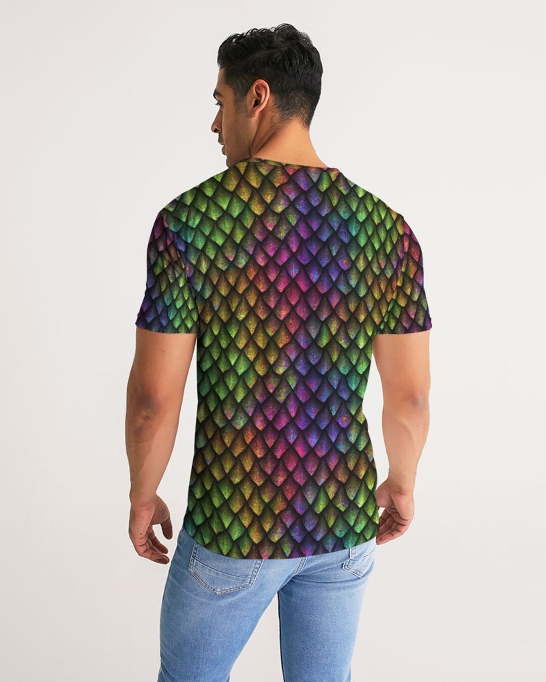 Rainbow Dragon Scale Tee, Colorful Dragon Skin Shirt, Mythical Dragon ...