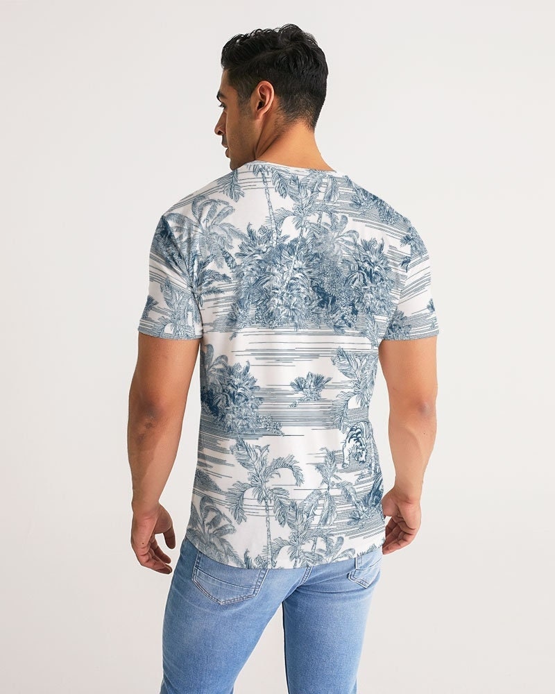 Toile De Jouy Shirt, Blue Toile T-shirt, Tiger Print Tee, Chinoiserie ...