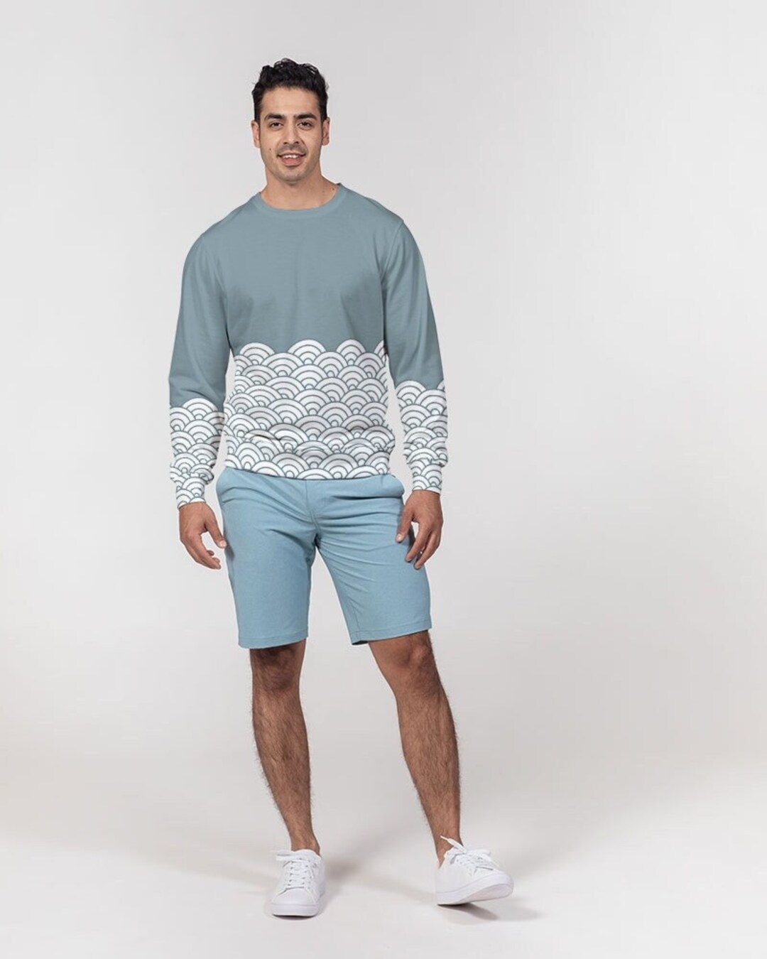 Wave Pattern Sweatshirt Seigaiha Pattern Sweatshirt Fish Scale ...