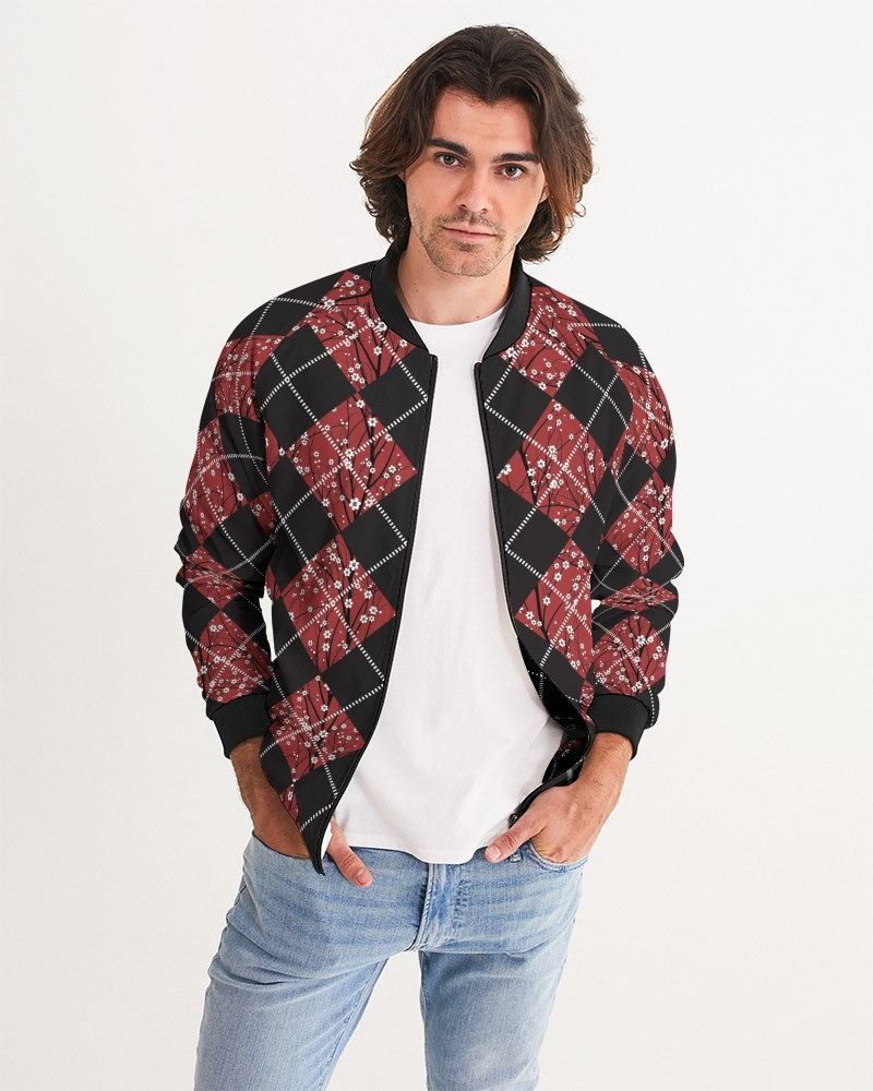 Cherry Blossom Argyle Bomber Jacket Floral Argyle Pattern Jacket sold ...