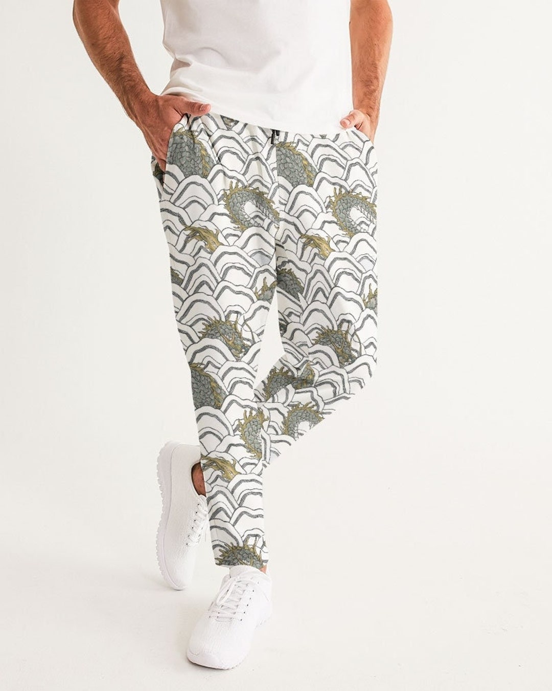 Serpent Dragon Scale Jogger Pants, Dragon Scale Print Pants, Dragon ...