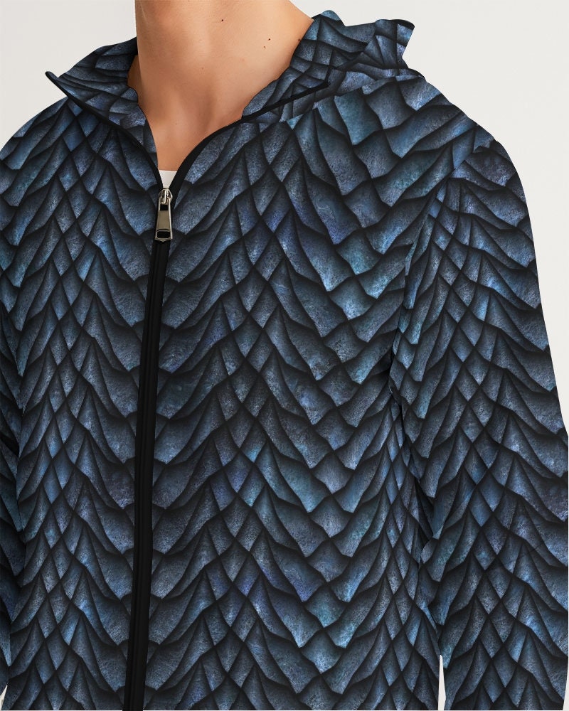 Blue Dragon Scale Print Windbreaker Jacket Dragon Skin Jacket Dragon ...