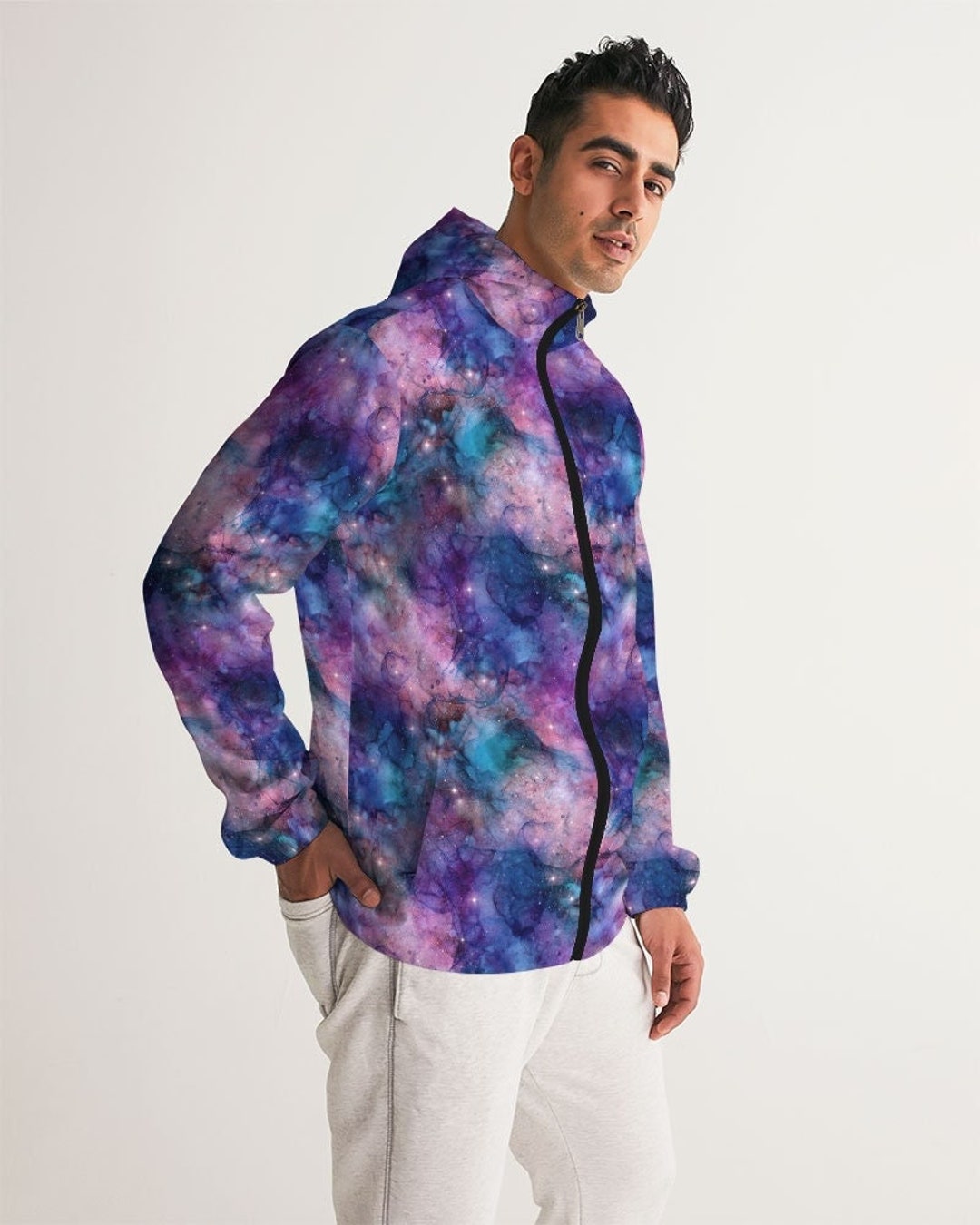 Galaxy Tie Dye Windbreaker Jacket Reflective Galaxy Print Jacket Galaxy ...