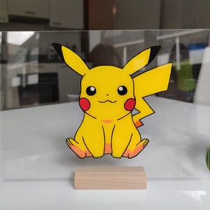 Pikachu Glass Transparent Painting Handmade Pokemon Anime Character ...
