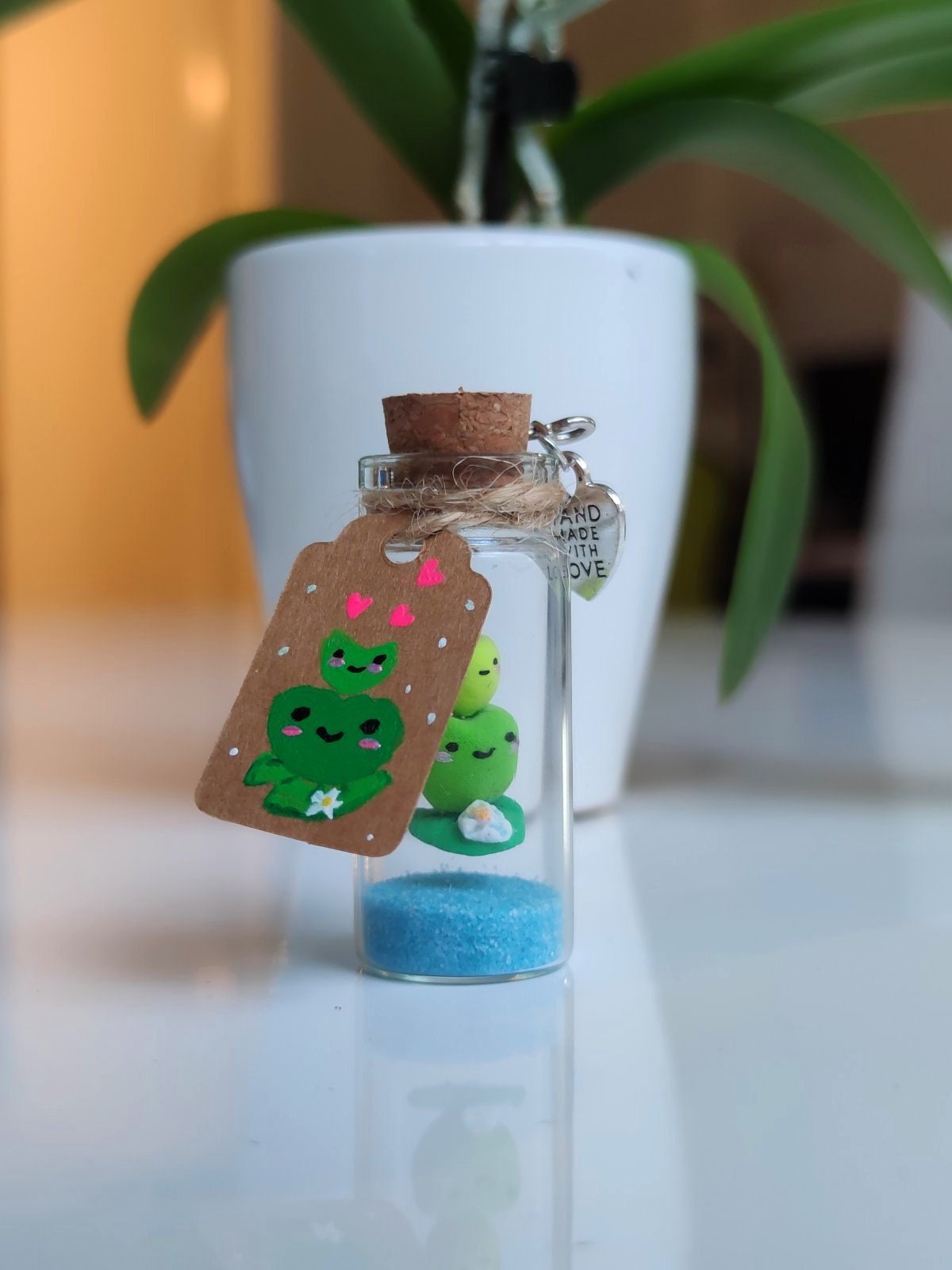 Frog in a Glass Bottle With a Custom Label | Unique Miniature Figure ...