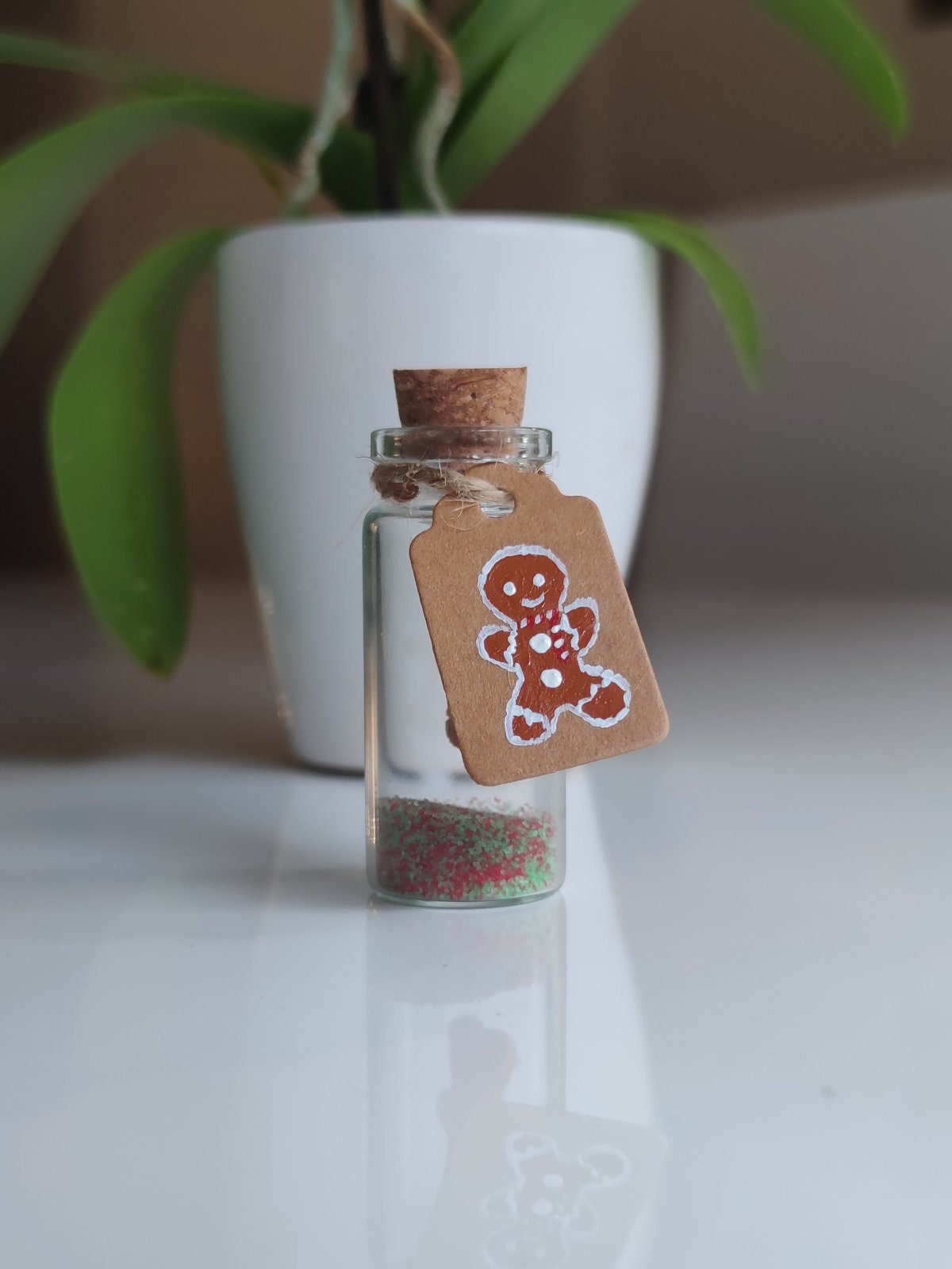 Clay Gingerbread Cookie in a Glass Bottle With a Custom Message ...